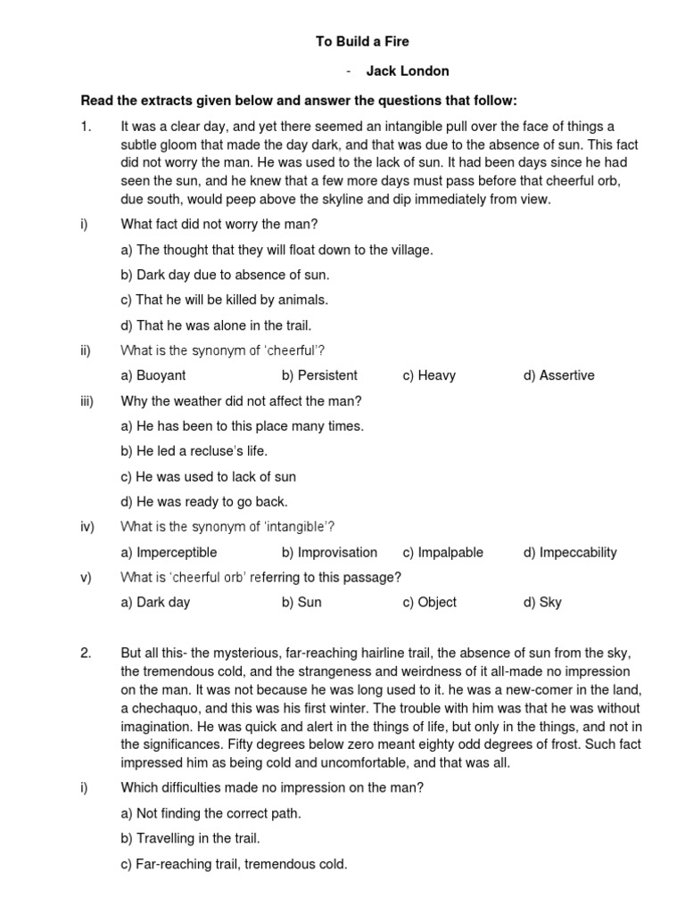 To Build A Fire | PDF