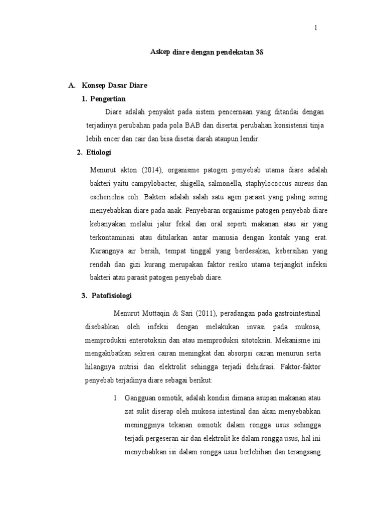Askep Diare: Konsep, Etiologi, dan Penatalaksanaan | PDF