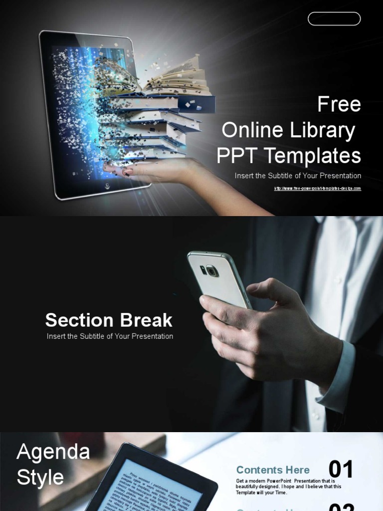 Free Online Library PPT Templates: Insert The Subtitle of Your ...