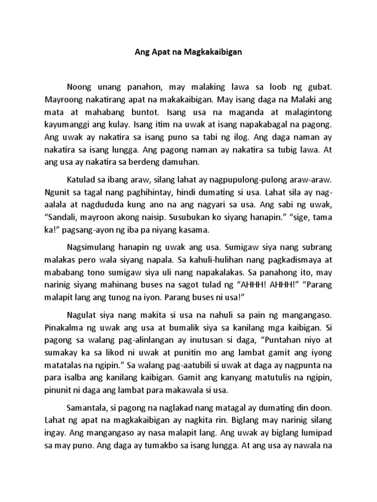 Ang Apat Na Magkakaibigan | PDF