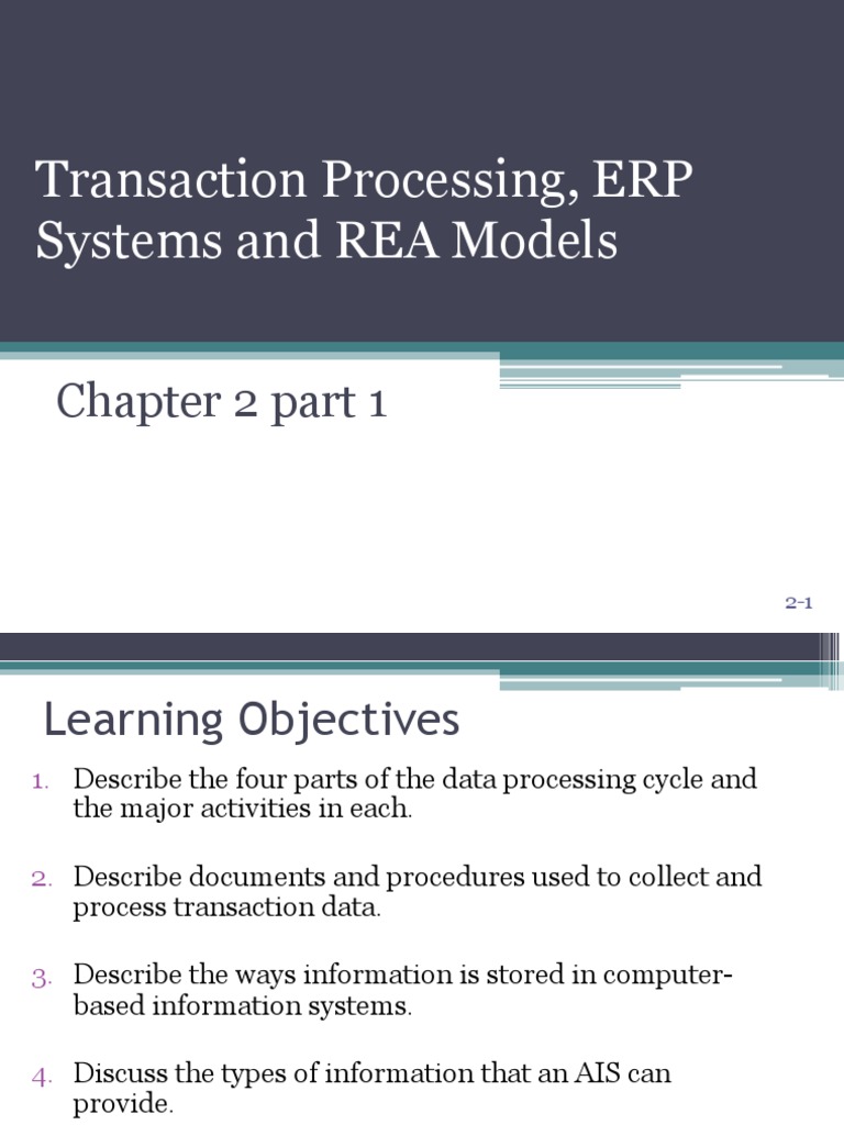 Chapter 2 Transaction Processing And Erp Pdf Enterprise Resource Planning Databases