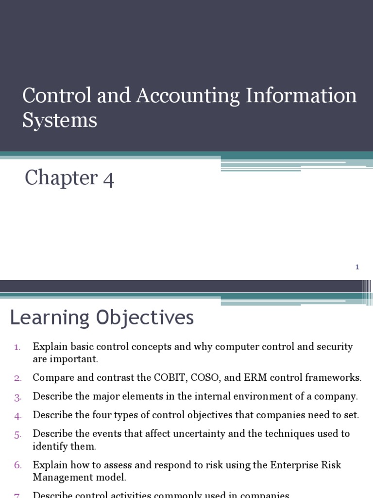 Chapter 4 - Control and Accounting | PDF | Internal Control | Risk