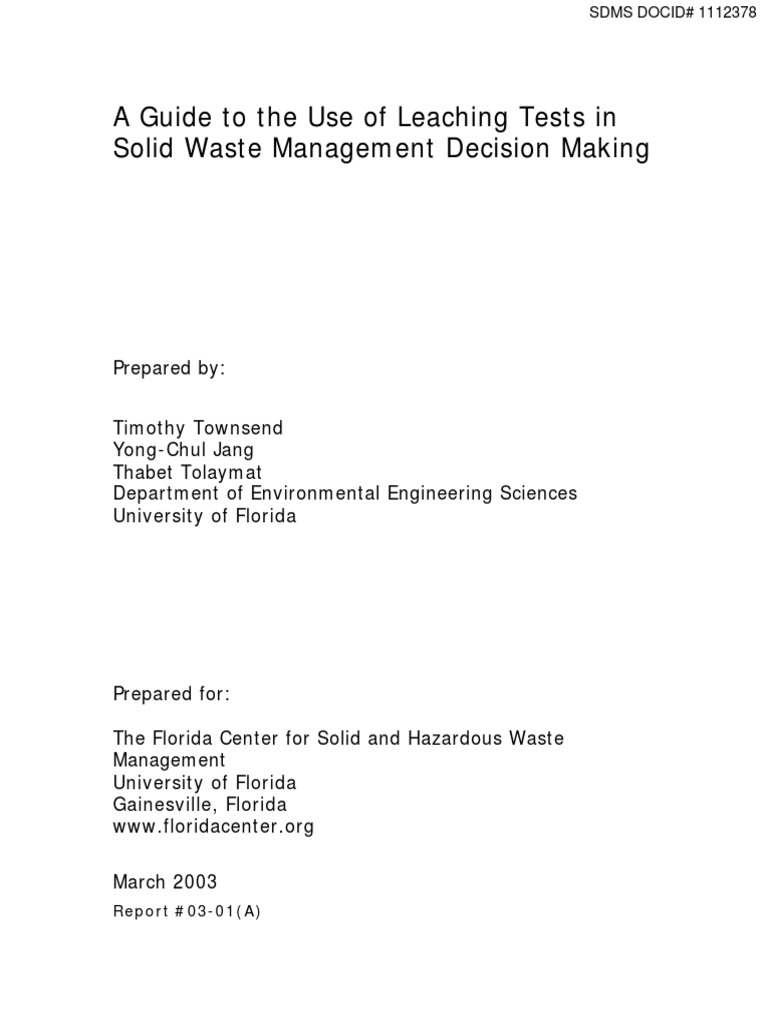 TCLP - Test Procedure | PDF | Resource Conservation And Recovery Act ...