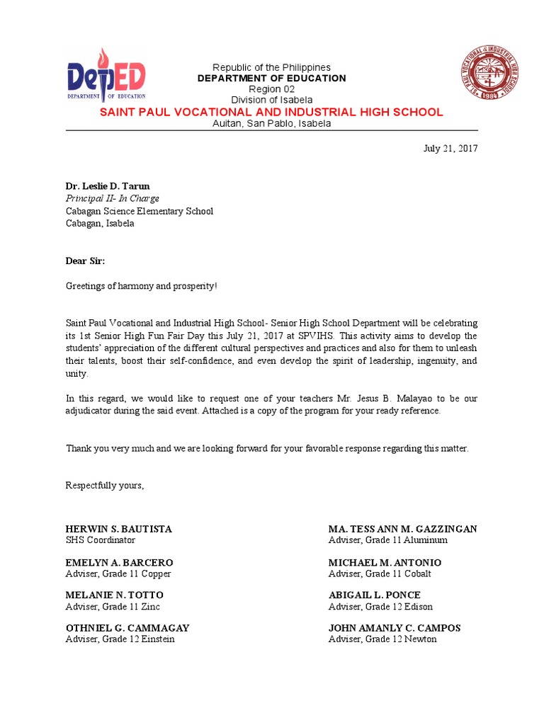 Invitation for Senior High Events | PDF
