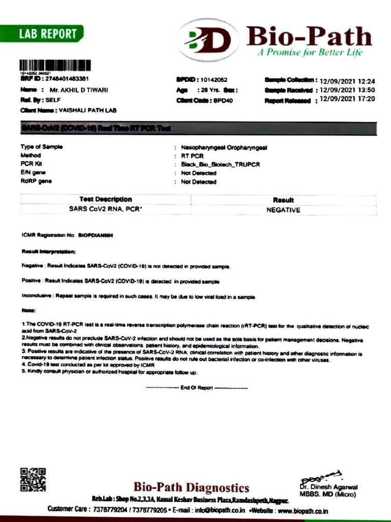 Lab Report: Bio-Path Diagnostics | PDF | Biochemistry | Chemistry