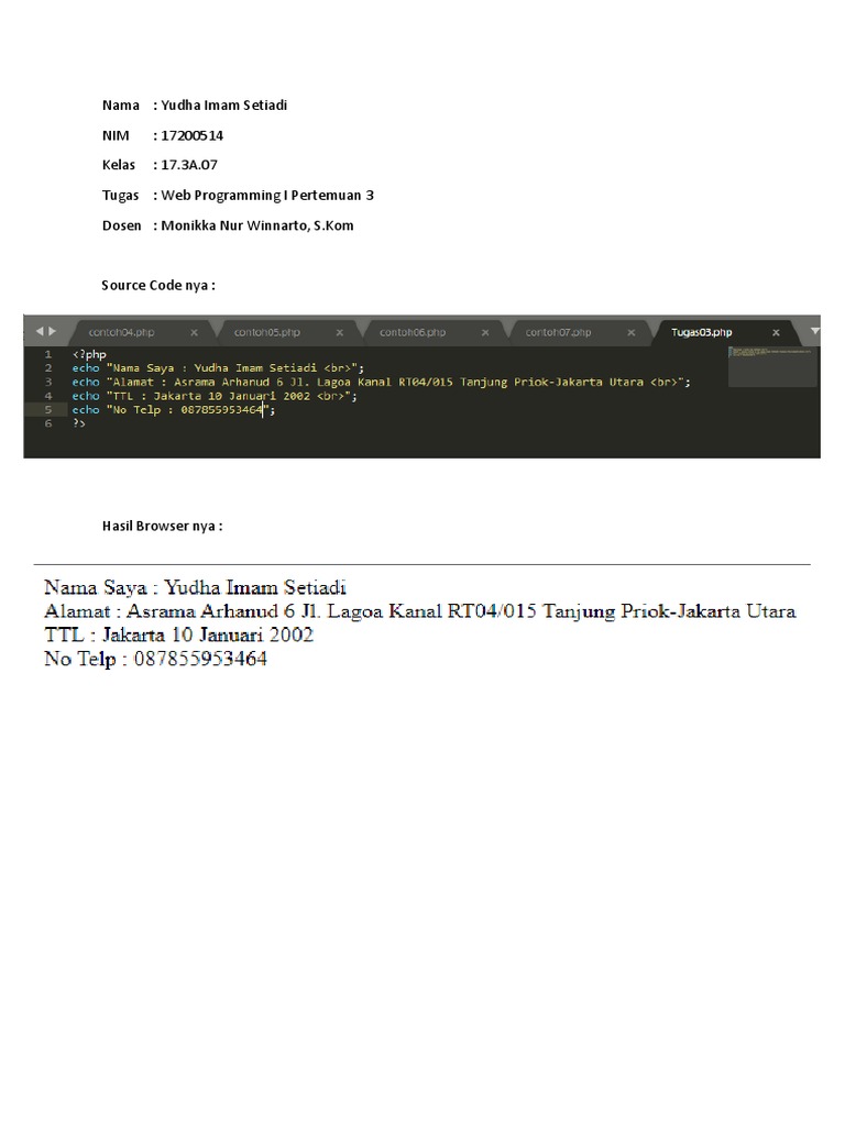 Tugas Web Programming I Pertemuan 3 | PDF