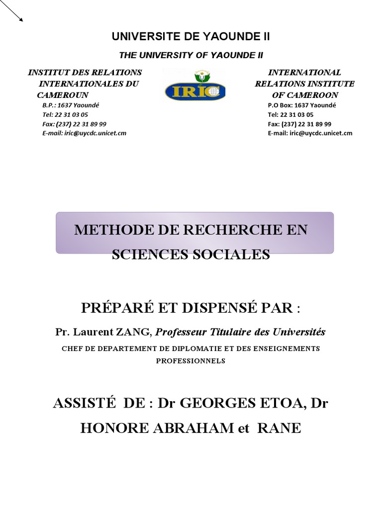 Cours Methode de Recherche | PDF | Science | Épistémologie