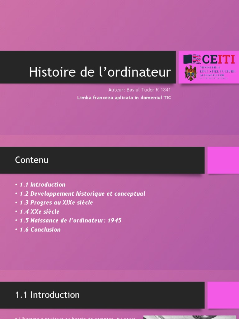 Histoire de L'ordinateur | PDF | Informatique | Âge de l'information