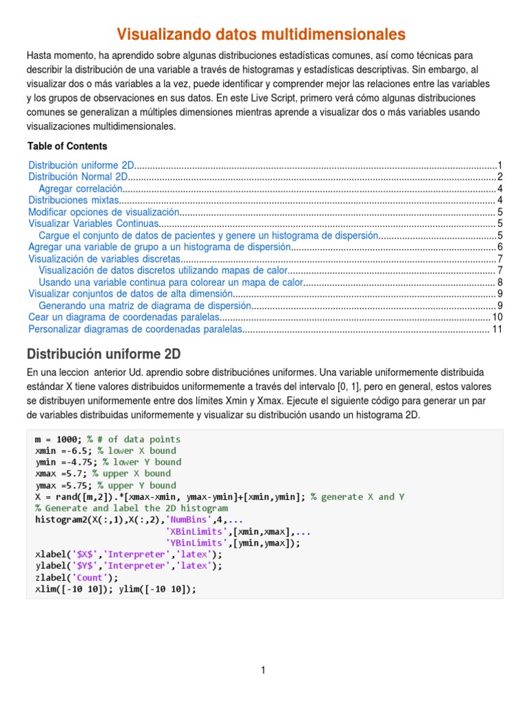 Visualizacion Multidimensional | PDF | Histograma | Estadísticas
