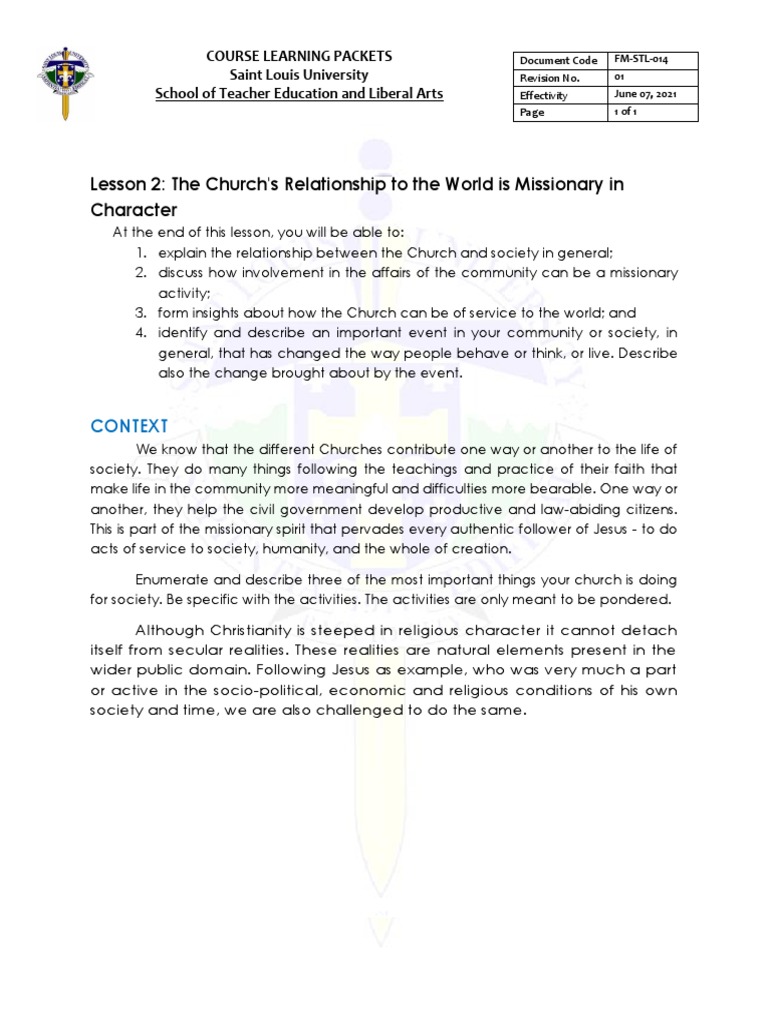 Module 3 Lesson 2 CONTEXT | PDF