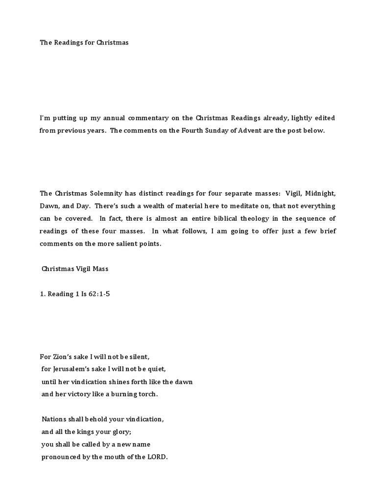 Christmas Homily Mass | PDF | Jesus | New Covenant