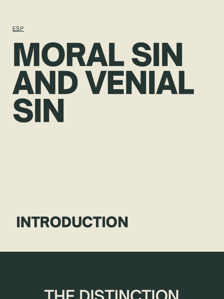 Moral Sin and Venial SIN | PDF