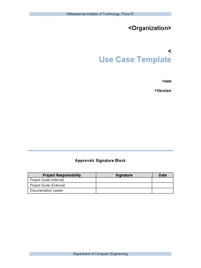 Use Case Template | PDF | Use Case | Computing