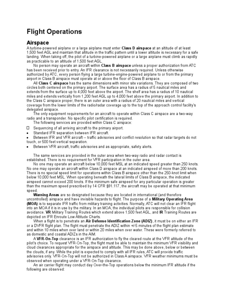 Flight Operations: Airspace | PDF | Instrument Flight Rules | Air ...