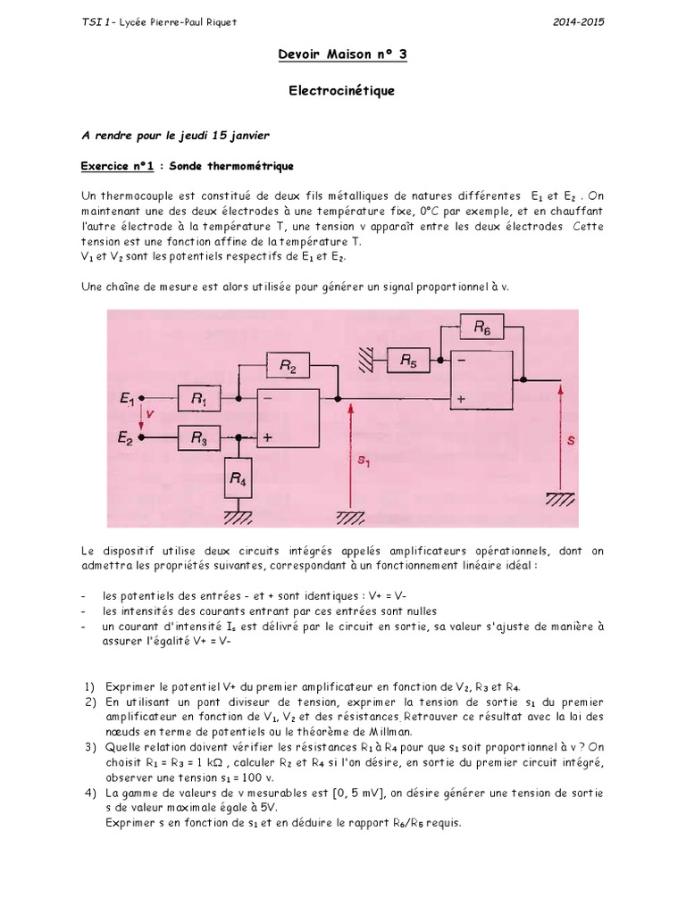 20 Electrocinetique Regime Continu Regime Transitoire Enonce | PDF ...