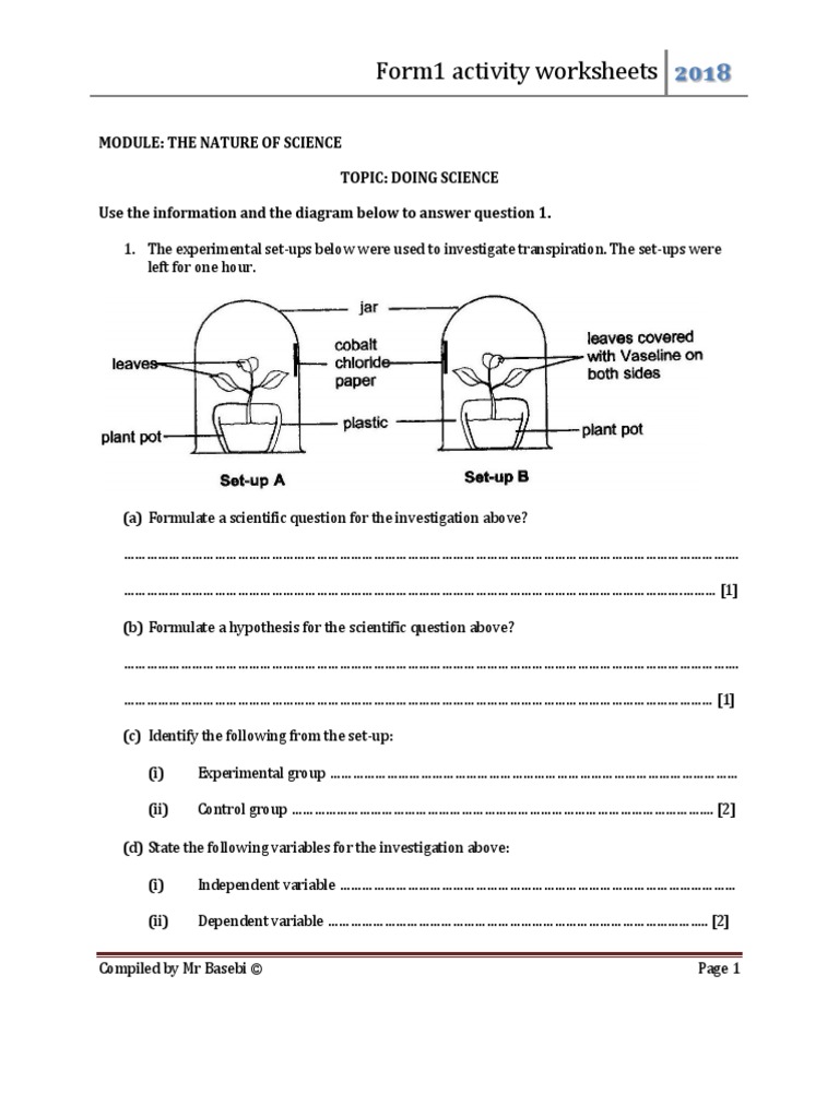 Form 1 Exercises | PDF | Thermometer | Density