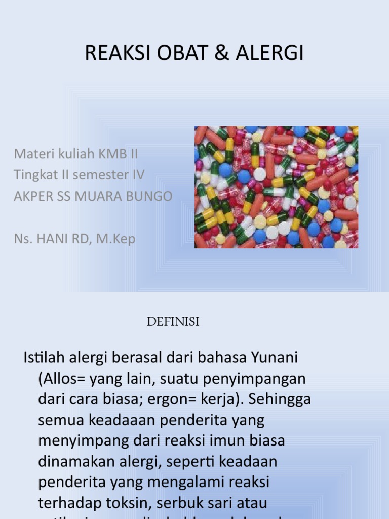 Askep Reaksi Obat & Alergi | PDF