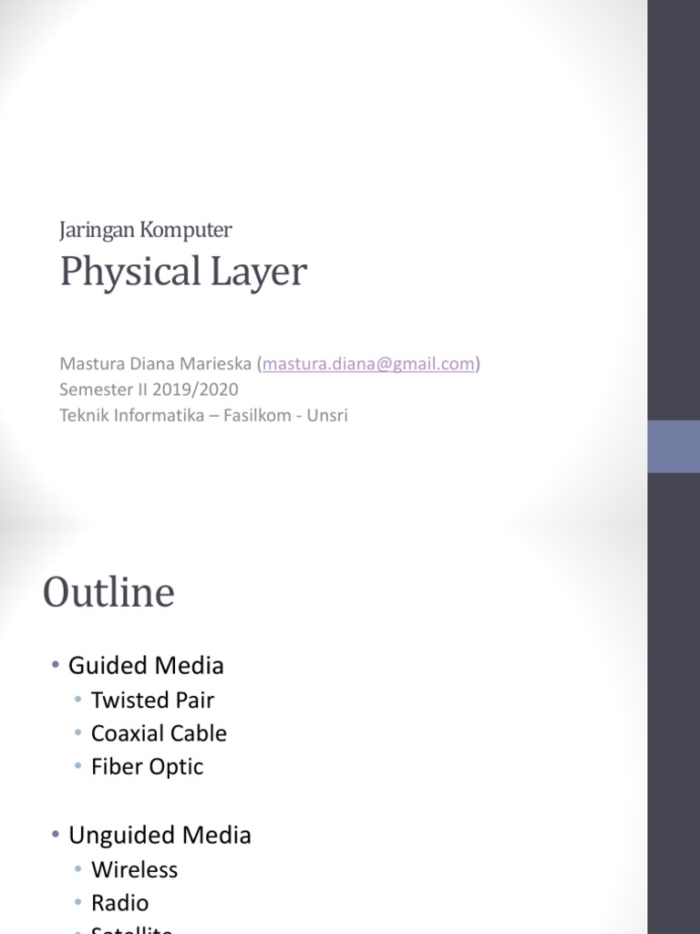 Jarkom-03-Physical Layer-2020 | PDF | Transmission Medium | Radio