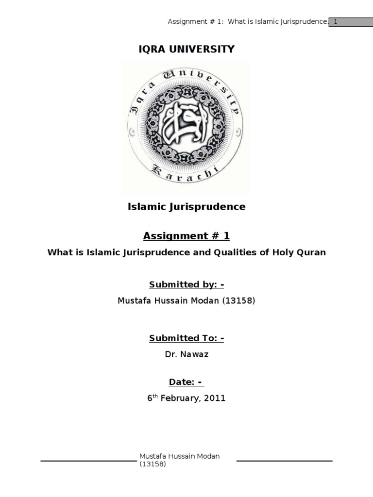 Islamic Jurisprudence | PDF | Sharia | Quran