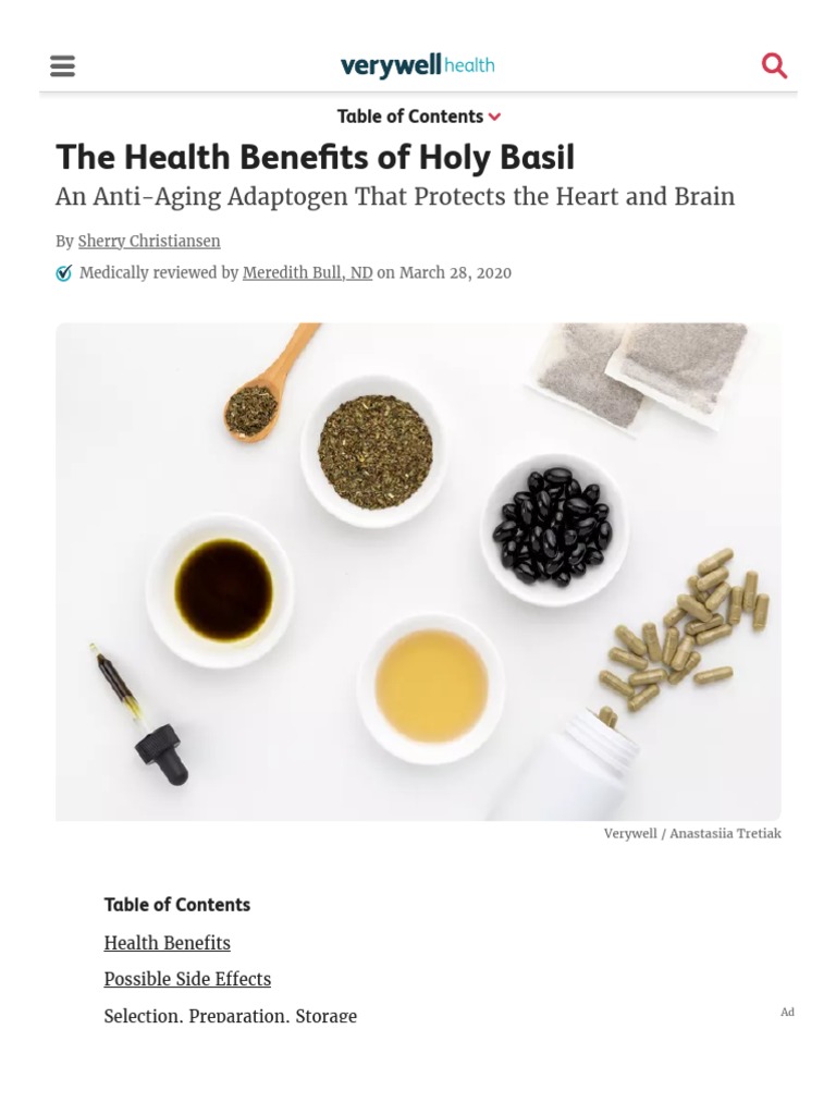 Holy Basil - Benefits, Side Effects, Dosage, and Interactions | PDF ...