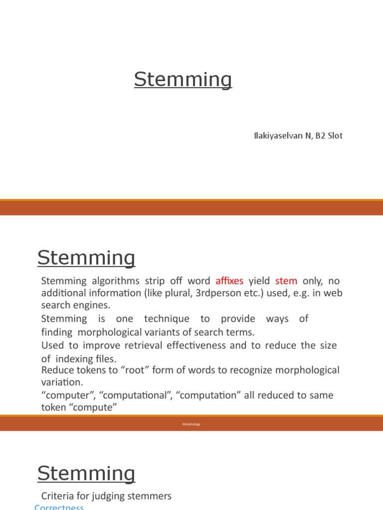 Stemming: Ilakiyaselvan N, B2 Slot | PDF | Search Engine Indexing ...