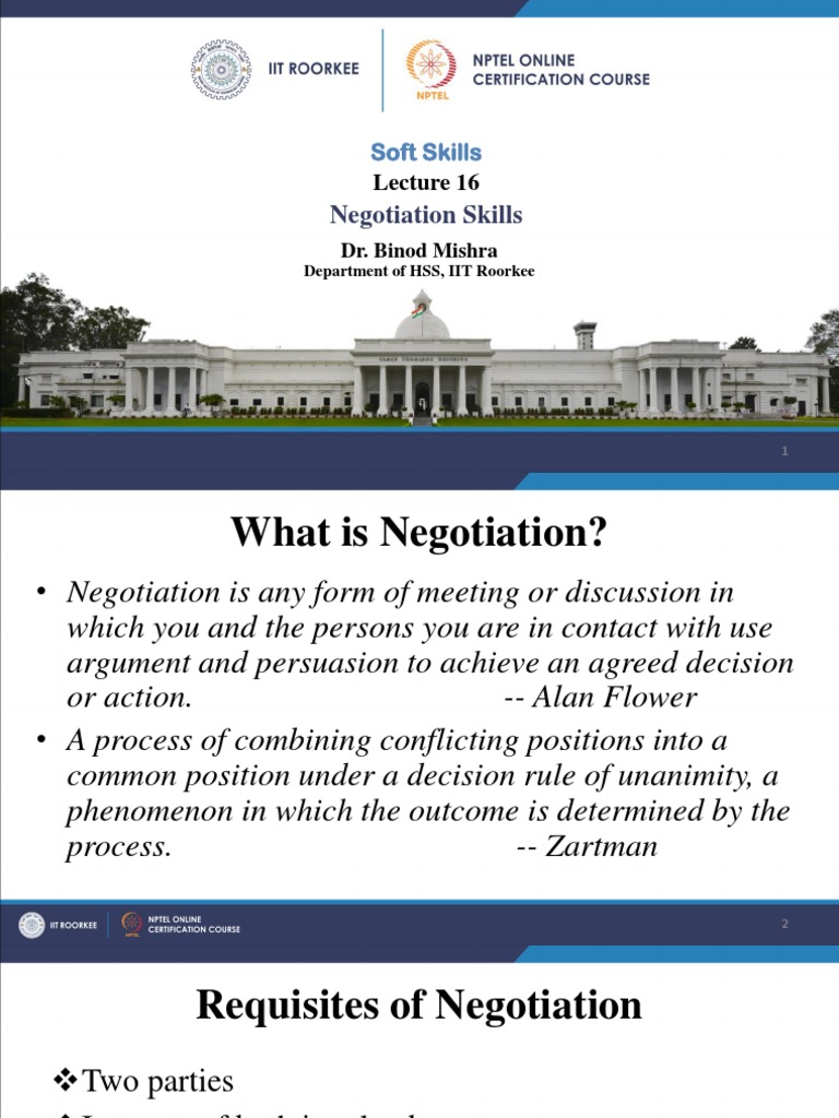 Lec-16-Negotiation Skills | Download Free PDF | Negotiation | Psychology
