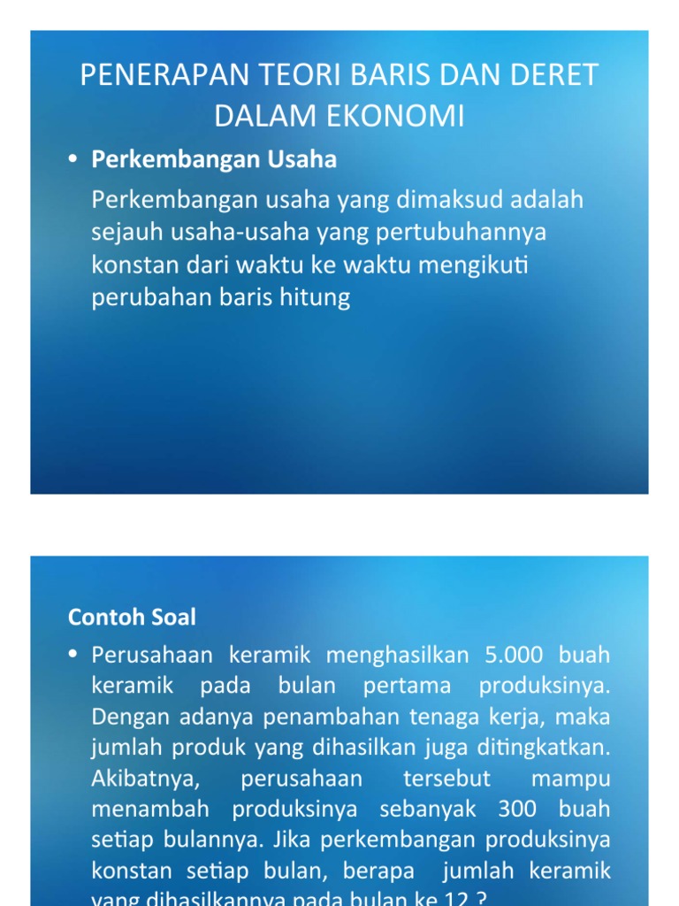 Penerapan Teori Baris Dan Deret Dalam Ekonomi | PDF
