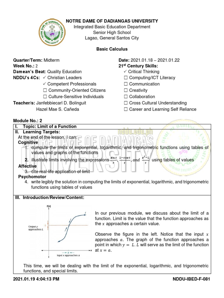 Bacal 2 | PDF | Function (Mathematics) | Logarithm