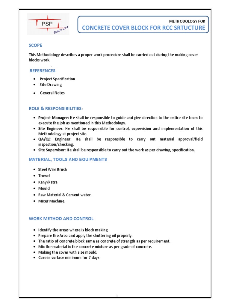 Cover Block Method Sta | PDF