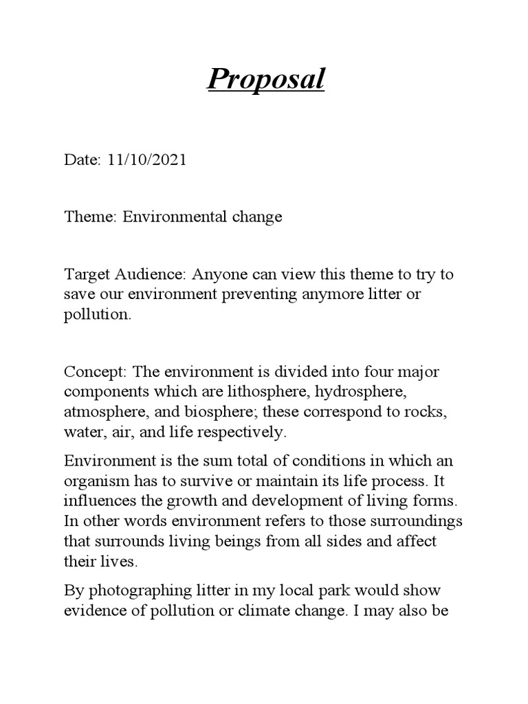 Environmental Change Awareness Proposal | PDF