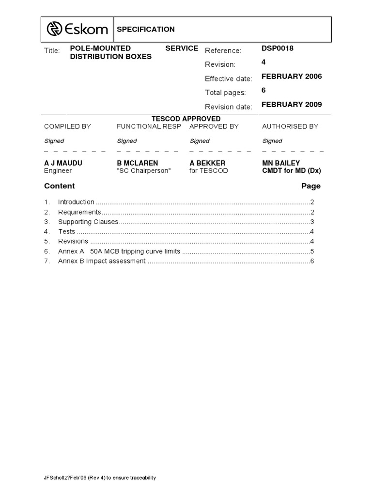 Reference: Revision: Effective Date: FEBRUARY 2006 Total Pages: Title ...