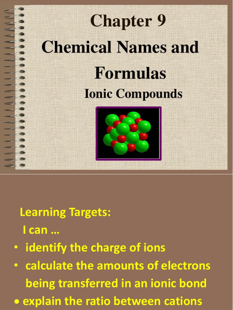 Chap 9 Chemical Names and Formulas PPT Glembocki 2016 | PDF | Ion ...