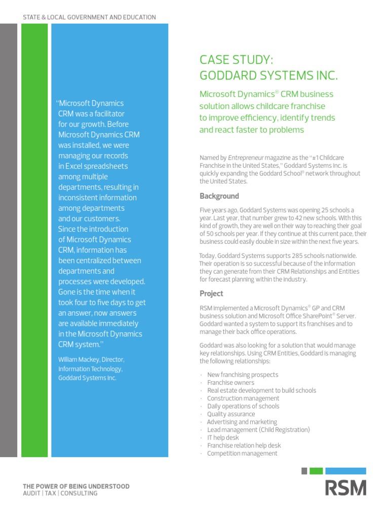 Case Study: Goddard Systems Inc | PDF | Customer Relationship ...