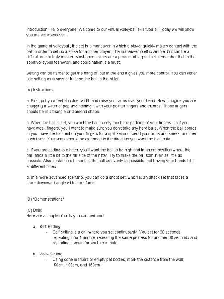 Script | PDF | Volleyball | Sports