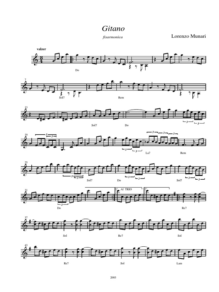 Spartiti Per Fisarmonica Gitano | PDF | Collation | Phonétique