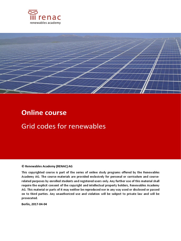 SB GridCodesRE en Grid Codes For Renewables | PDF | Wind Power ...