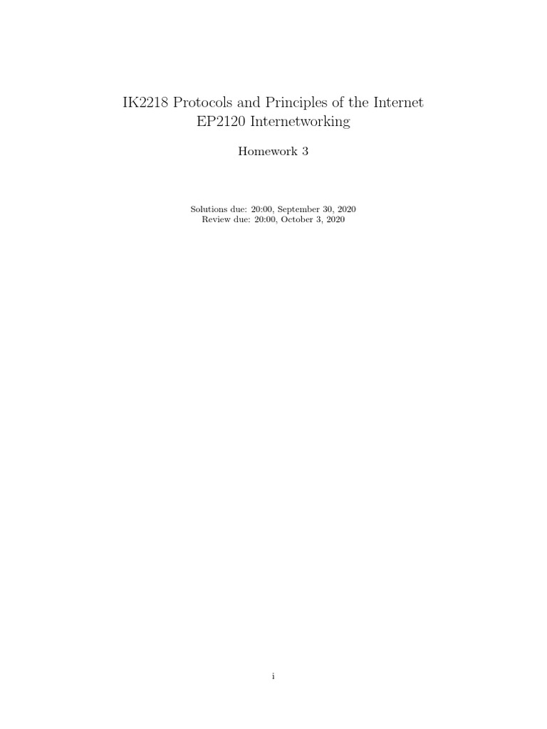 IK2218 Homework 3 Solutions 2020 | PDF | Domain Name System | Hypertext Transfer Protocol