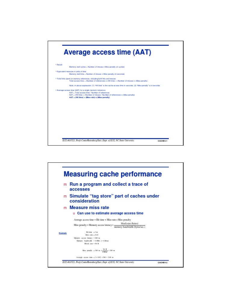 Average Access Time (AAT) | PDF | Cpu Cache | Operating System Technology