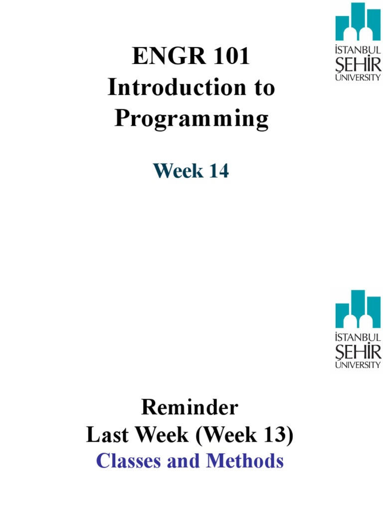Engr 101 Introduction To Programming Week 14 Pdf Inheritance Object Oriented Programming