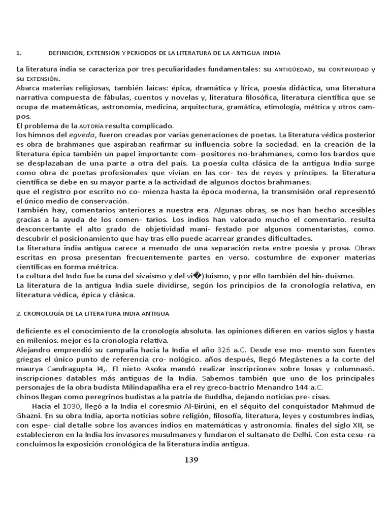 Historia de La Literatura India Antigua | PDF | sánscrito | Pali