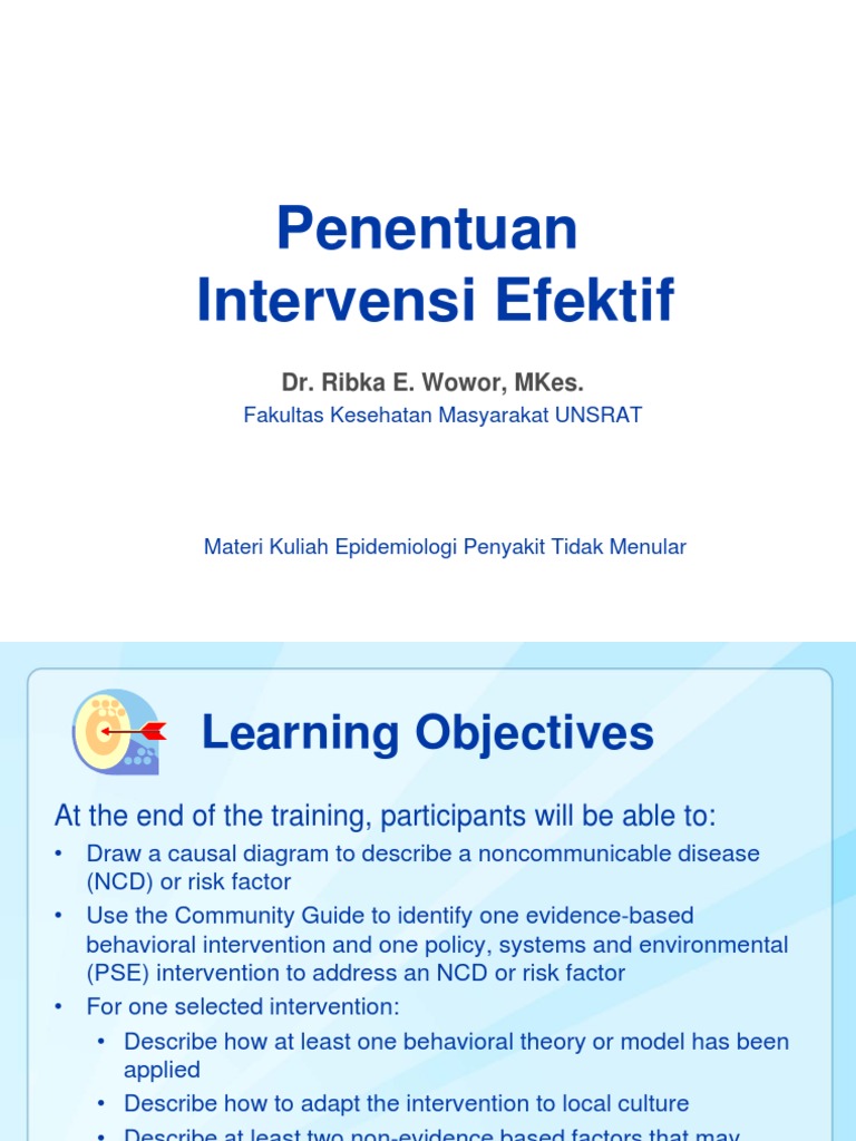 Penentuan Intervensi Efektif: Dr. Ribka E. Wowor, Mkes | PDF | Non ...