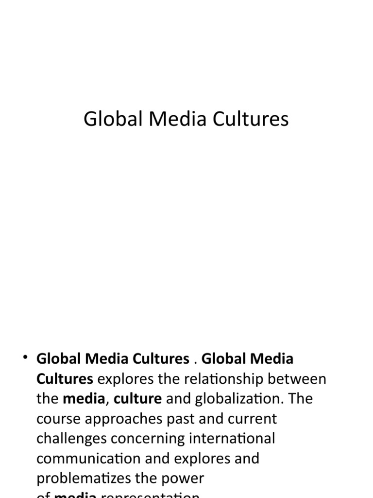 Understanding Global Media Cultures | PDF | Mass Media | Globalization