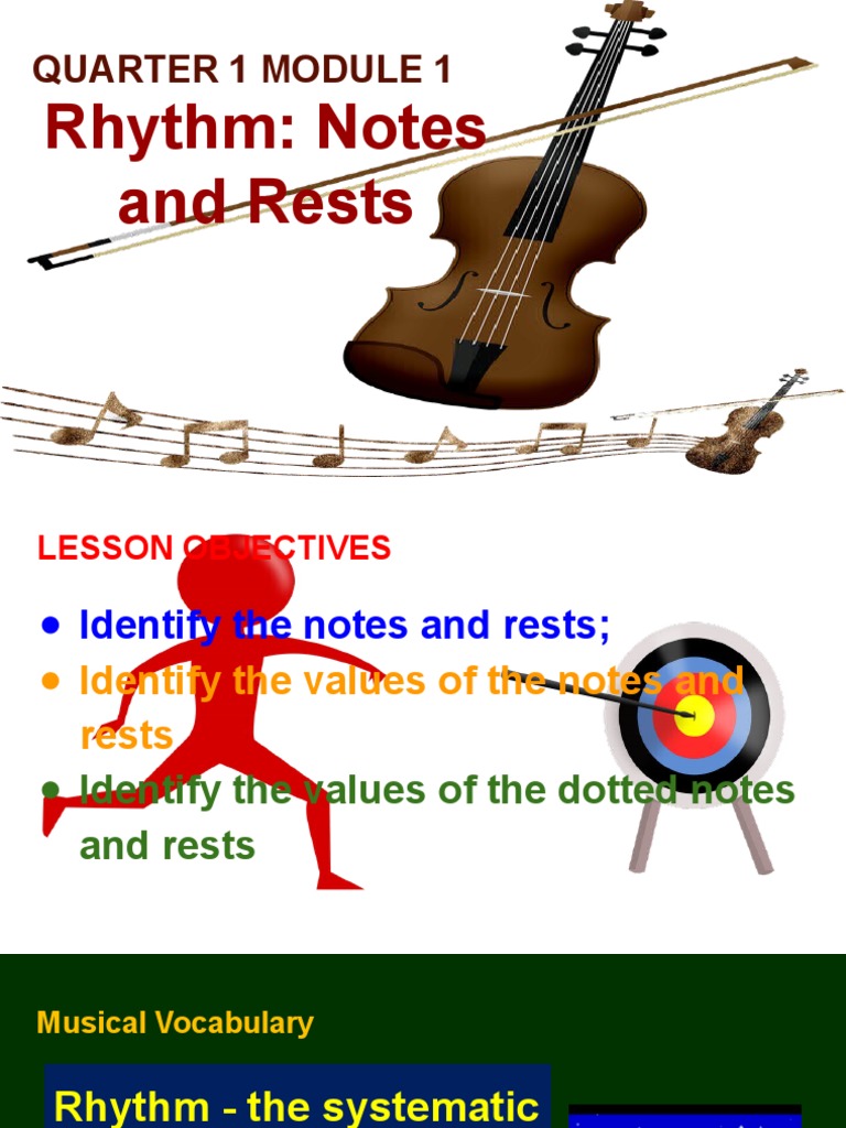 Grade 6 Music Module 1 Quarter 1-Notes and Rest | PDF | Rhythm | Music ...