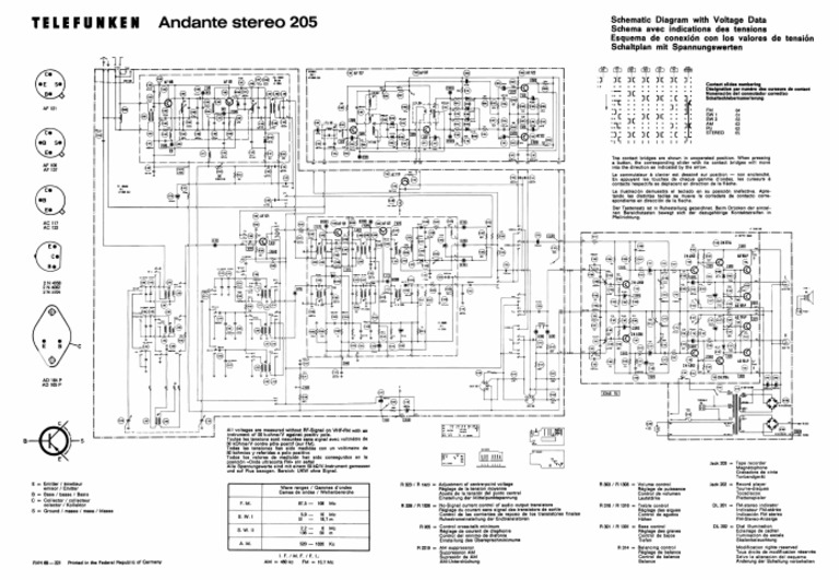 Hfe Telefunken Andante Stereo 205 Schematic en de FR Es Low Res | PDF