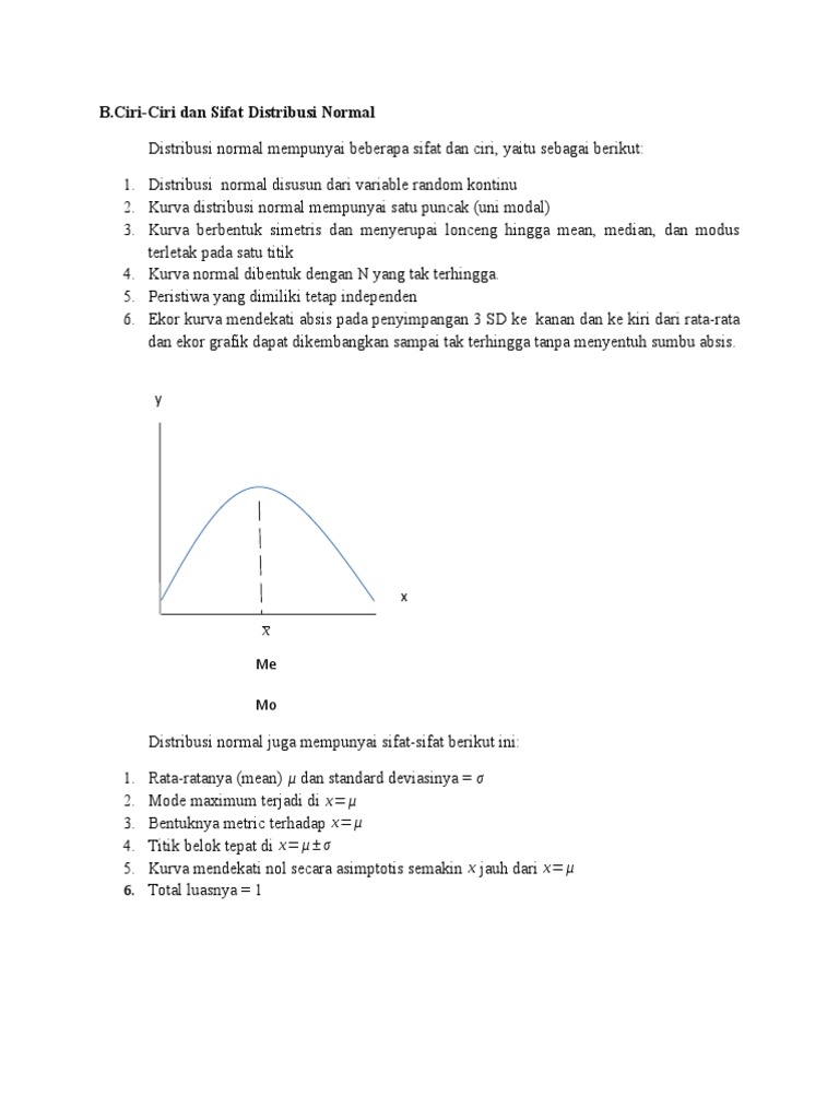 Sifat Dan Ciri Distribusi Normal | PDF