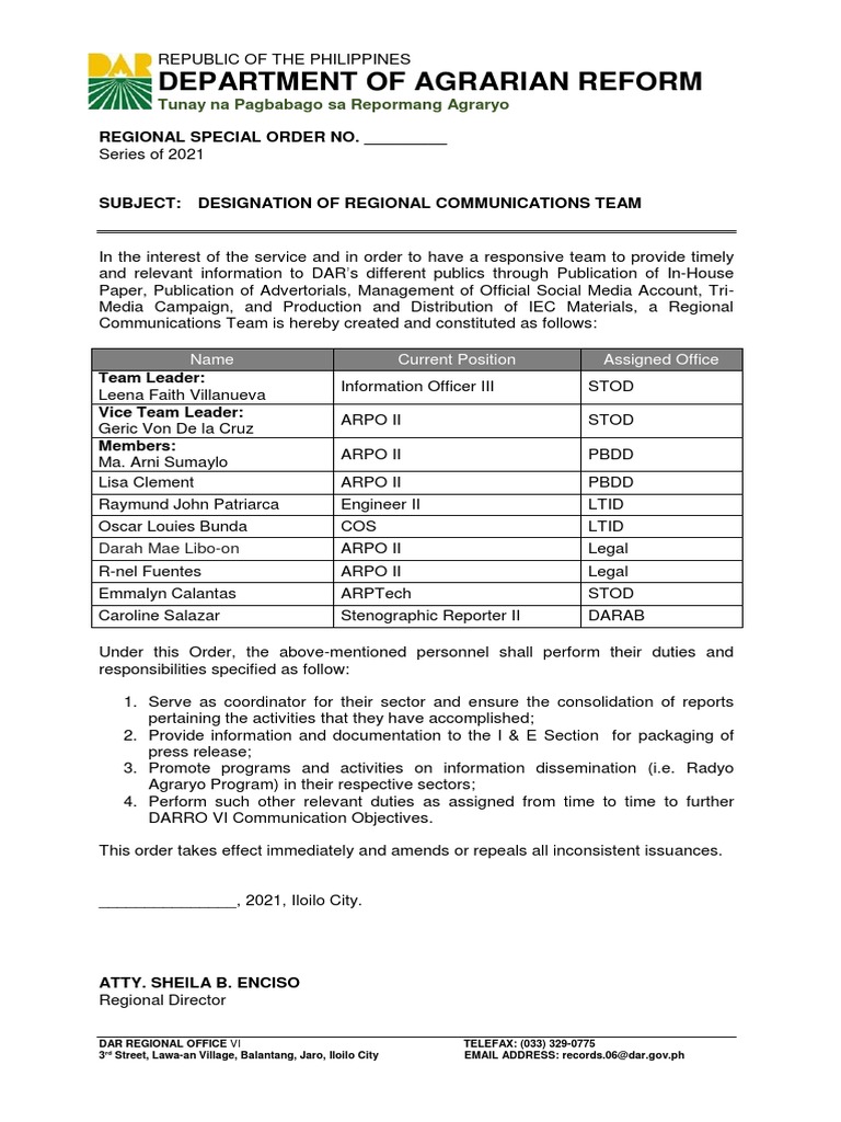 DRAFT RSO For Communications Team | PDF | Public Law | Constitutional Law