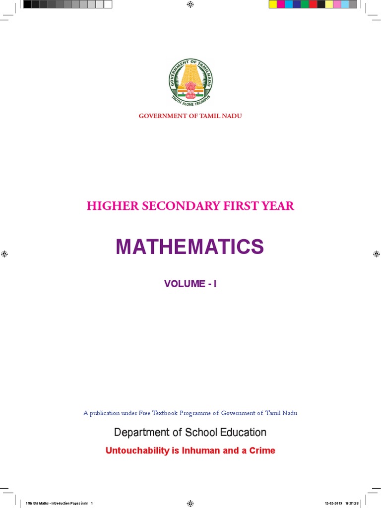 11th STD Maths Vol 1 EM 10-02-2020 | PDF | Set (Mathematics) | Function ...