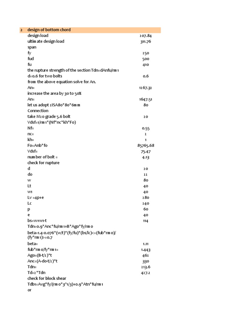 Bottom Chord Design | PDF