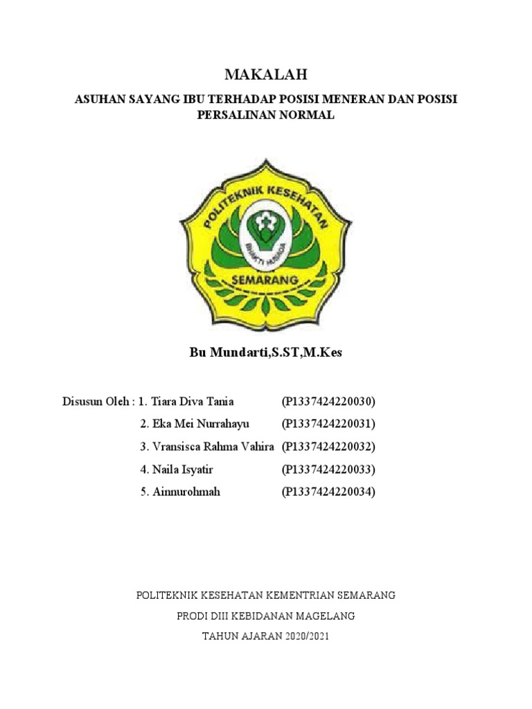 Makalah Sayang Ibu Dan Posisi Meneran | PDF