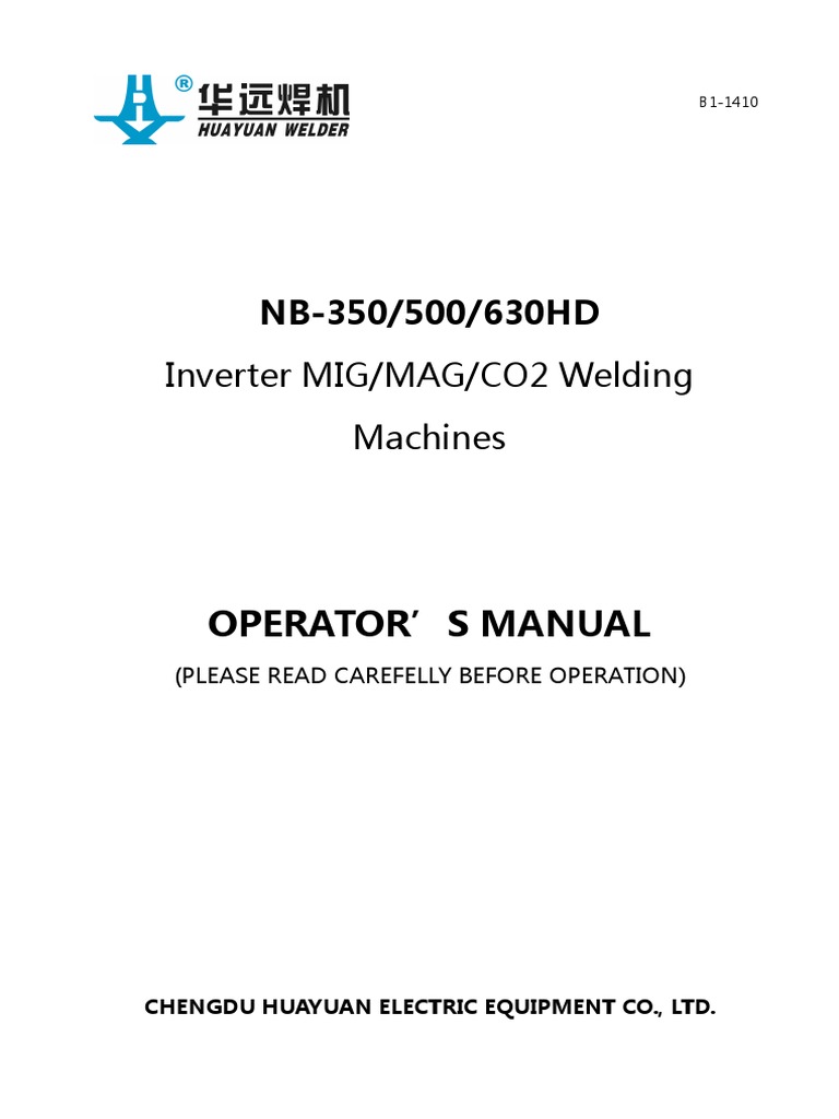Inverter MIG/MAG/CO2 Welding Machines: NB-350/500/630HD | PDF | Electrical Connector | Welding